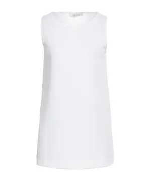 Max Mara Solid Sleeveless T-shirt - White