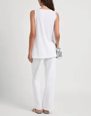 Max Mara Solid Sleeveless T-shirt - White