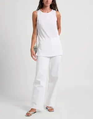 Max Mara Solid Sleeveless T-shirt - White