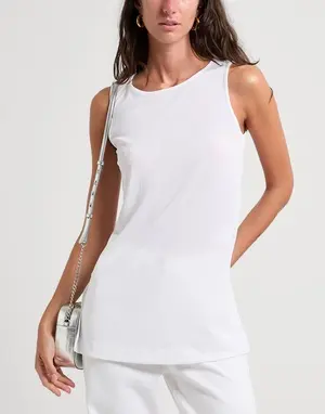 Max Mara Solid Sleeveless T-shirt - White