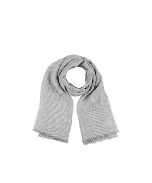Brunello Cucinelli Striped Tassel Shawl - Gray
