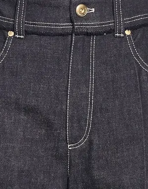 Brunello Cucinelli Simple And Versatile Dark Denim Wide-leg Pants