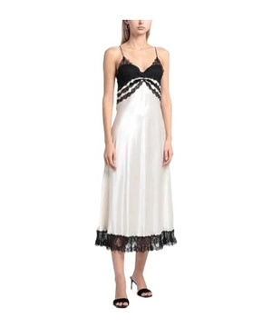 Saint Laurent Sleeveless Satin Lace Dress