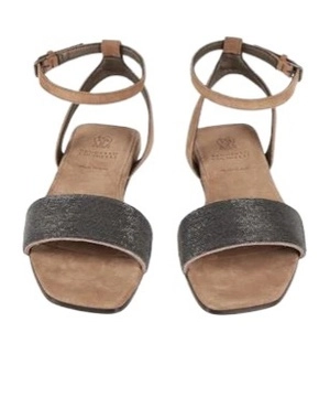 Brunello Cucinelli Square-toe Suede Sandals