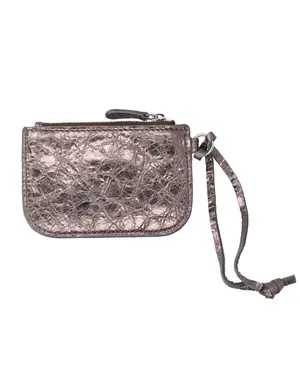 Balenciaga Solid-color Metallic Wallet