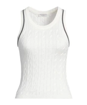 Brunello Cucinelli Solid-color Sleeveless Knitted Top - White