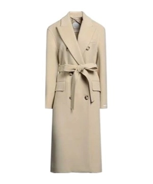 Sportmax Long Solid Felt Trench Coat