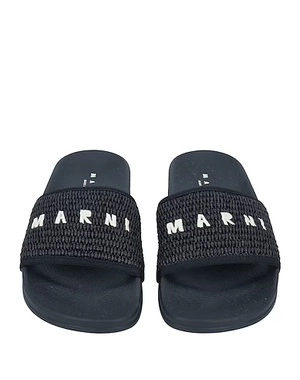 Marni Woven Raffia Pool Slides