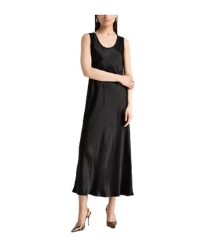 Max Mara Satin-finish Sleeveless Maxi Dress - Black
