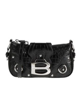 Balenciaga Croc-embossed Cowhide Flap Bag