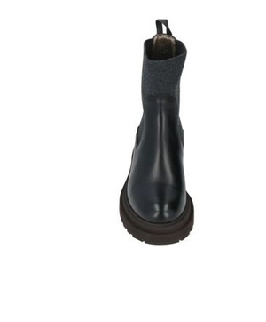 Brunello Cucinelli Fashion Round Toe Block Heel Leather Ankle Boots