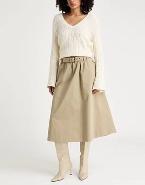 Brunello Cucinelli Solid Color Stretch Twill Skirt