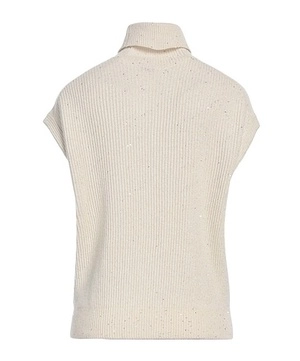 Brunello Cucinelli Sequined Knit Turtleneck - White