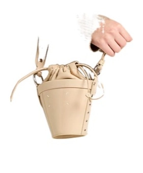 MAISON MARGIELA Solid Color Leather Bucket Bag