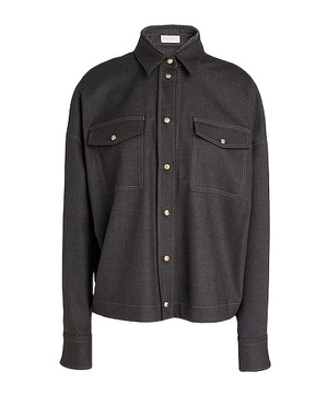 Brunello Cucinelli Stretch Wool Minimal Fitted Coat