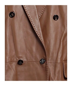 Max Mara Minimalist Double-breasted Leather Blazer