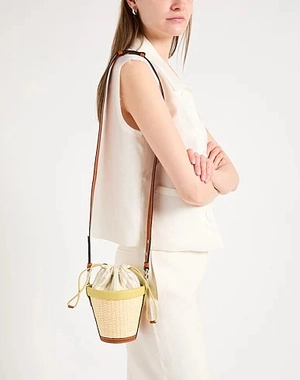 MAISON MARGIELA Mini Straw Bucket Bag
