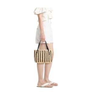 Rag & Bone Striped Raffia Shopper Bag
