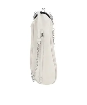 MAISON MARGIELA Solid Color Leather Crossbody Bag - White