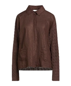 Max Mara Plain Colour Shirts - Brown