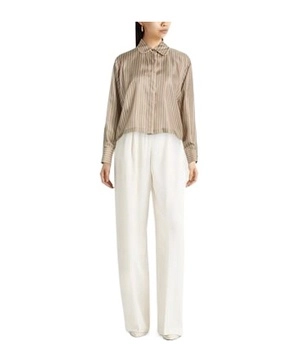 Max Mara Striped Collared Button-down Long-sleeve Shirt