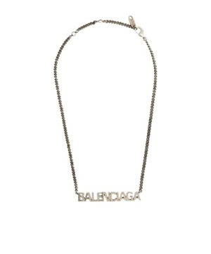 Balenciaga Vintage-finish Silver Curb Chain Necklace