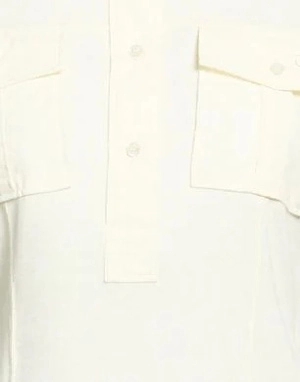 Chloé Collared Half-placket Elbow-sleeve Top