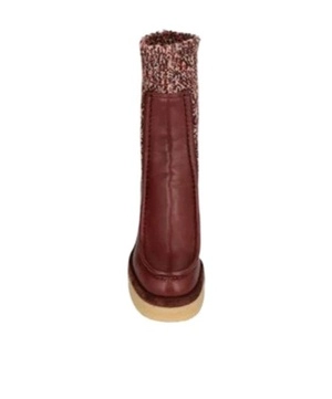 Chloé Color-block Knit Ankle Boots - Red