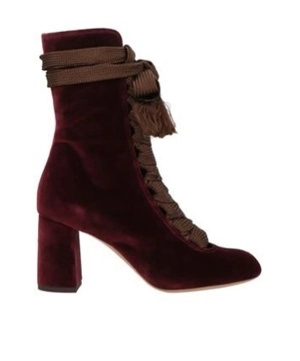Chloé Velvet High-heel Ankle Boots - Brown