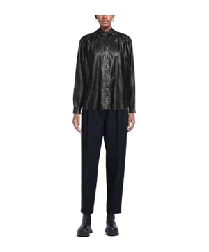 Isabel Marant Étoile Glossy Faux Leather Long-sleeve Shirt