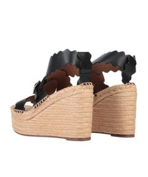 Chloé Solid Leather Wedge Shoes