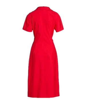 Max Mara Solid-color Short-sleeve V-neck Dress