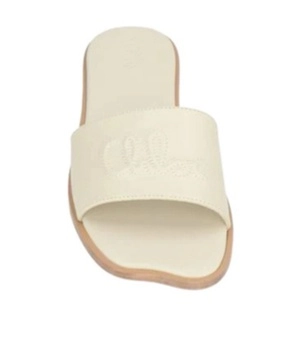 Chloé Minimalist Logo Slide Sandals - Nude