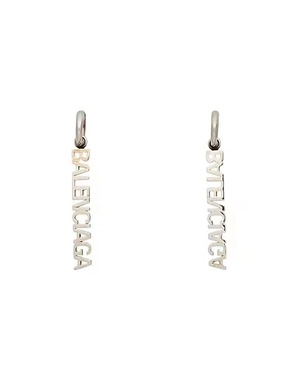 Balenciaga Bright Silver Drop Earrings