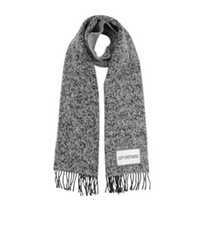 Sportmax Heathered Grey Fringed Scarf - Gray