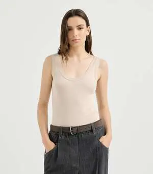 Brunello Cucinelli Stretch-cotton Ribbed Tank Top