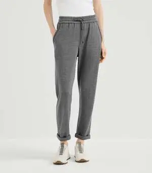 Brunello Cucinelli Cotton-silk Drawstring Trousers