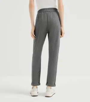 Brunello Cucinelli Cotton-silk Drawstring Trousers