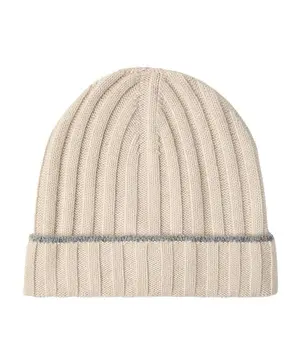 Brunello Cucinelli Cashmere Ribbed Beanie - Brown