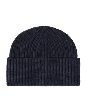 Brunello Cucinelli Cashmere Ribbed Beanie - Blue