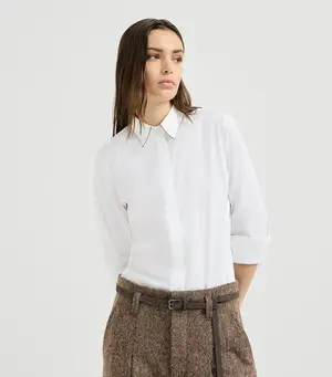 Brunello Cucinelli Stretch-cotton Poplin Monili Shirt