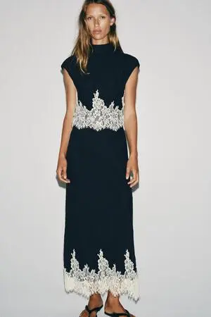 Zara Combined Lace Crop Top