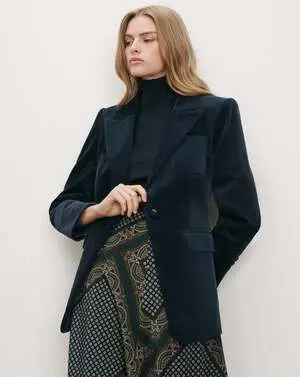 Veronica Beard Livvy Corduroy Dickey Jacket - Heritage Navy