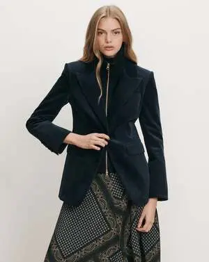 Veronica Beard Livvy Corduroy Dickey Jacket - Heritage Navy