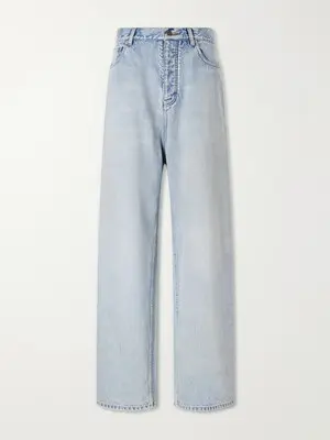 Balenciaga Straight-leg Cotton Denim Pants - Blue