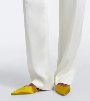 Victoria Beckham Satin Wide-leg Trousers