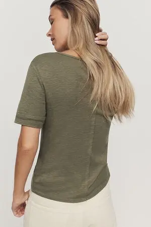 PILCRO Notched Tee - Olive