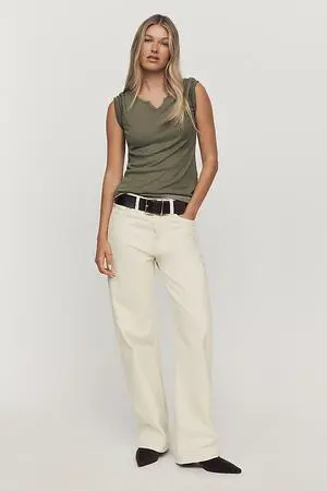 PILCRO Notched Tee - Olive