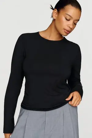 Anthropologie Evan Modal Cotton Blend Tee - Black