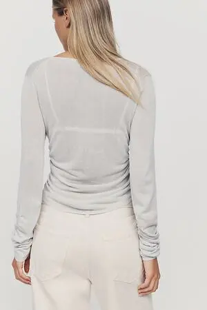 Anthropologie Ruched Long Sleeve Sweater